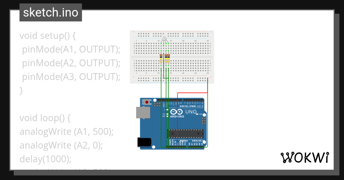 Colour Changing RGB Light - Wokwi ESP32, STM32, Arduino Simulator