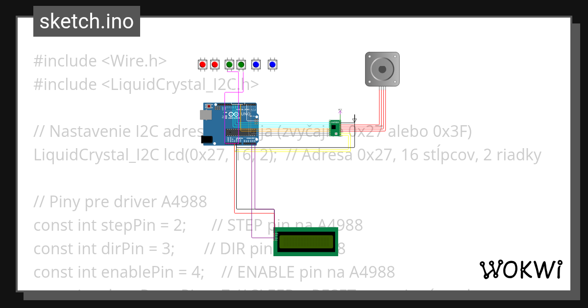two buton stepperdriver - Wokwi ESP32, STM32, Arduino Simulator