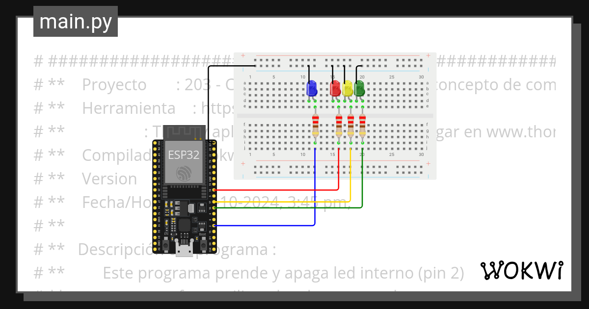 203 Semaforo Composicion15Oct2024 - Wokwi ESP32, STM32, Arduino Simulator