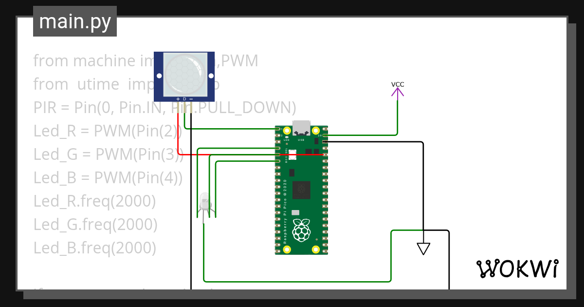 Lesson 7: Human Body Sensor Light - Wokwi ESP32, STM32, Arduino Simulator