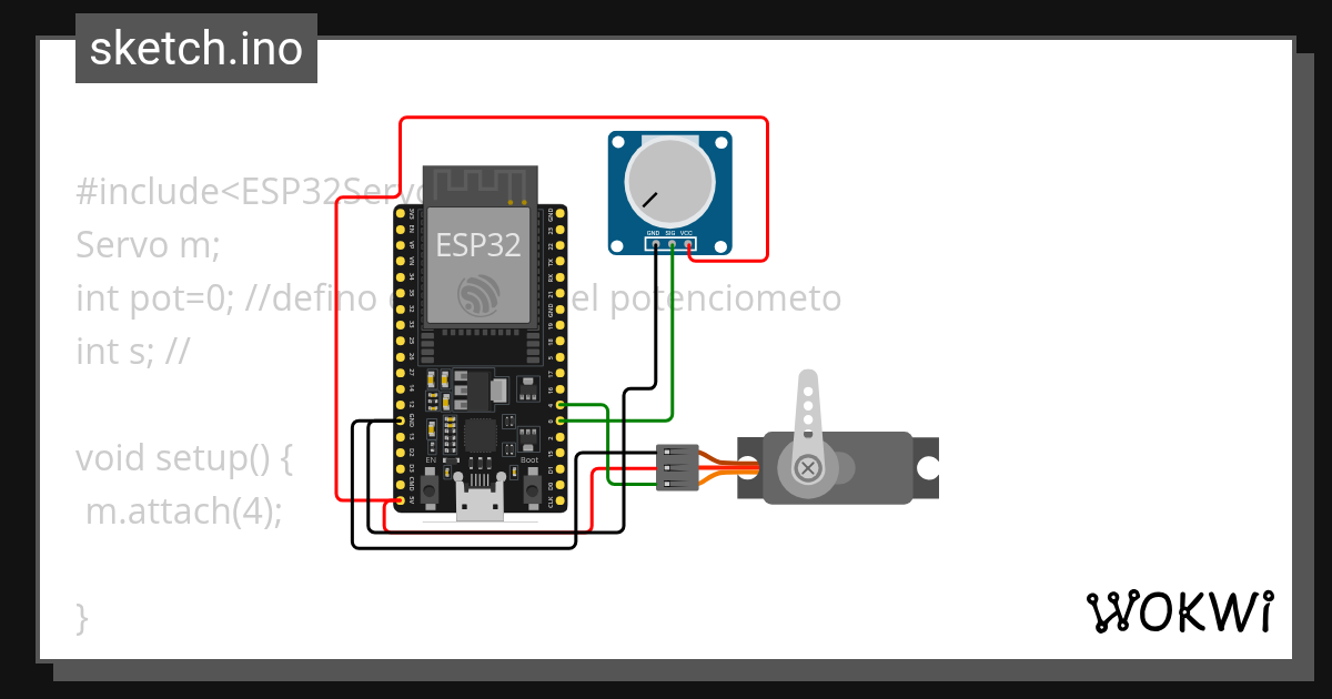 Ejercicio Servo 1 Wokwi Esp32 Stm32 Arduino Simulator