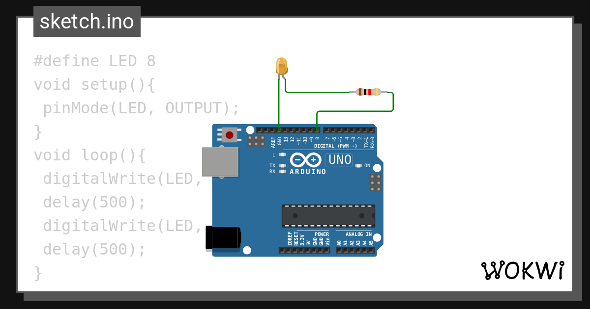 Test Led Wokwi Esp32 Stm32 Arduino Simulator 4247