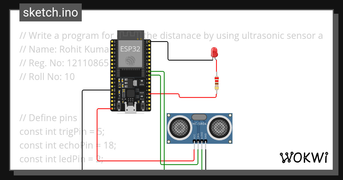 ultrasonic - Wokwi ESP32, STM32, Arduino Simulator