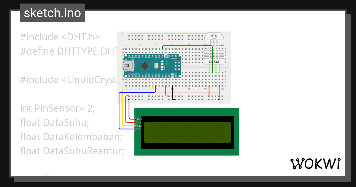7 Termometer Digital - Wokwi ESP32, STM32, Arduino Simulator