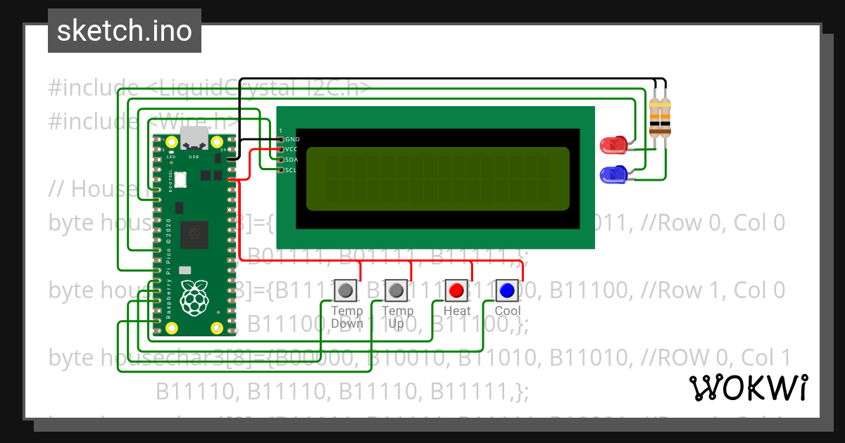 Thermostat Wokwi Esp32 Stm32 Arduino Simulator