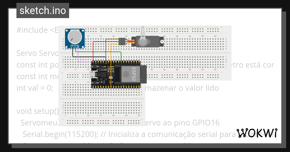 servo e potenciometro - Wokwi ESP32, STM32, Arduino Simulator