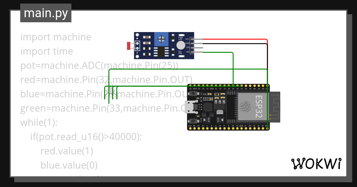 intensity sensor - Wokwi ESP32, STM32, Arduino Simulator
