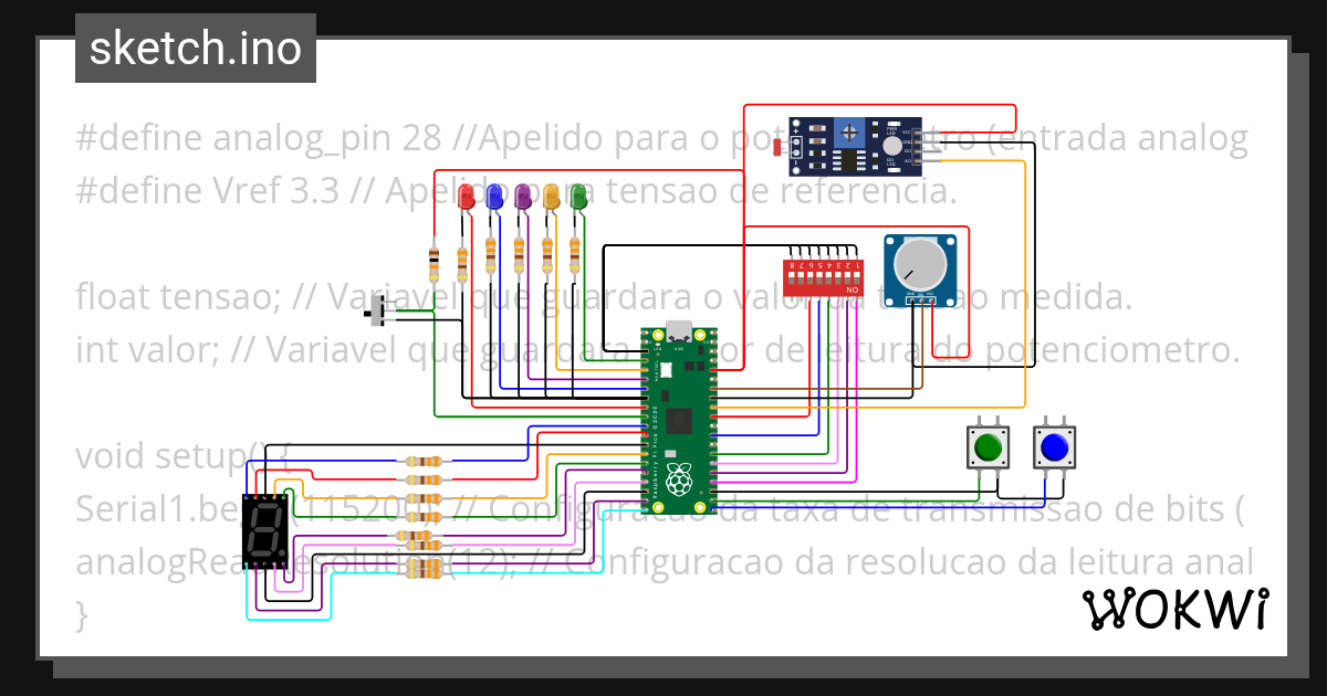 FATEC_ELE_LTP_PLACA.DIGITAL.E.ANALOGICO_LEITURA.ANALOGICA(VOLTIMETRO) - Wokwi ESP32, STM32 ...