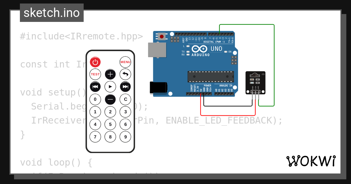 Irremote Sensor Wokwi Esp32 Stm32 Arduino Simulator