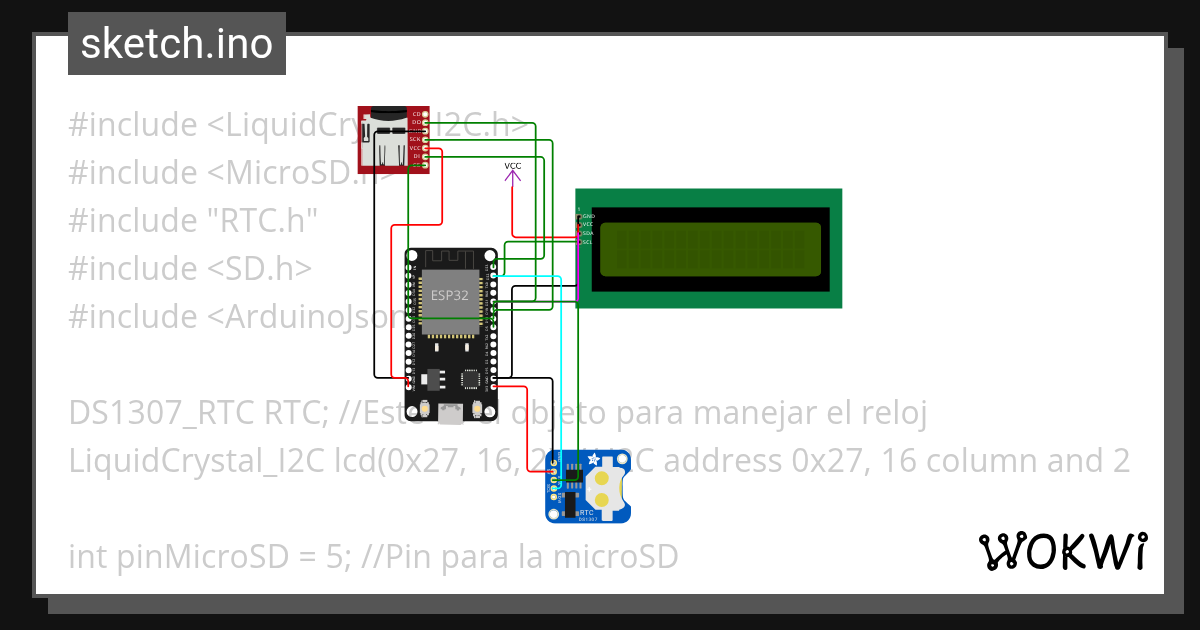 ESP32 LCD I2C Mode Copy - Wokwi ESP32, STM32, Arduino Simulator