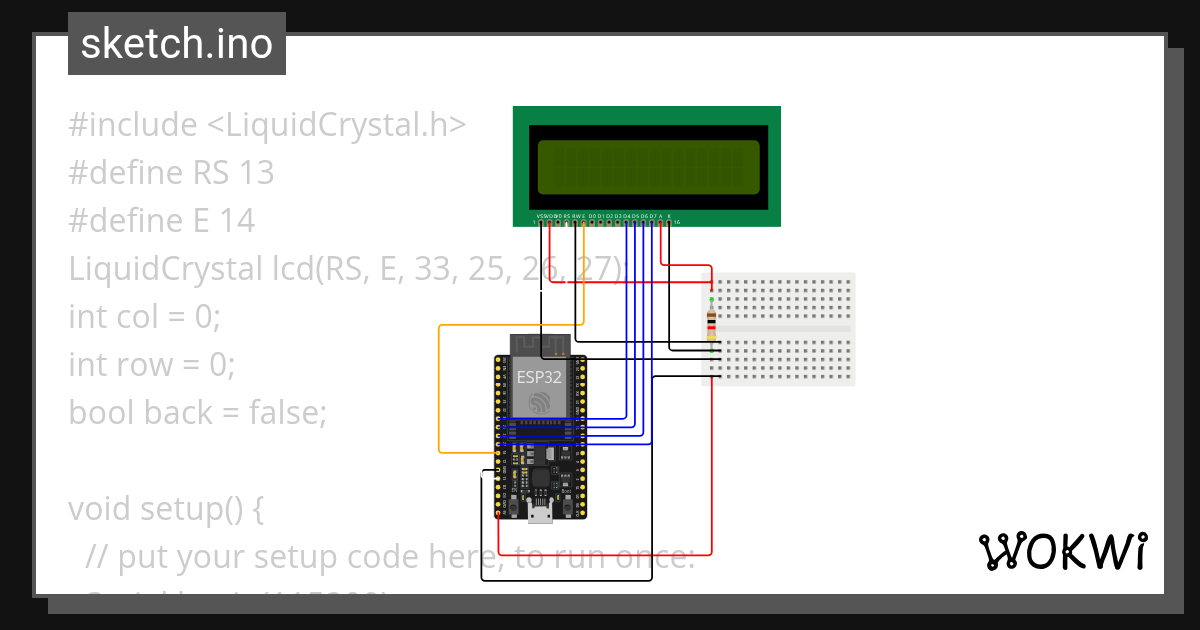 Primer Parte LCD - Wokwi ESP32, STM32, Arduino Simulator