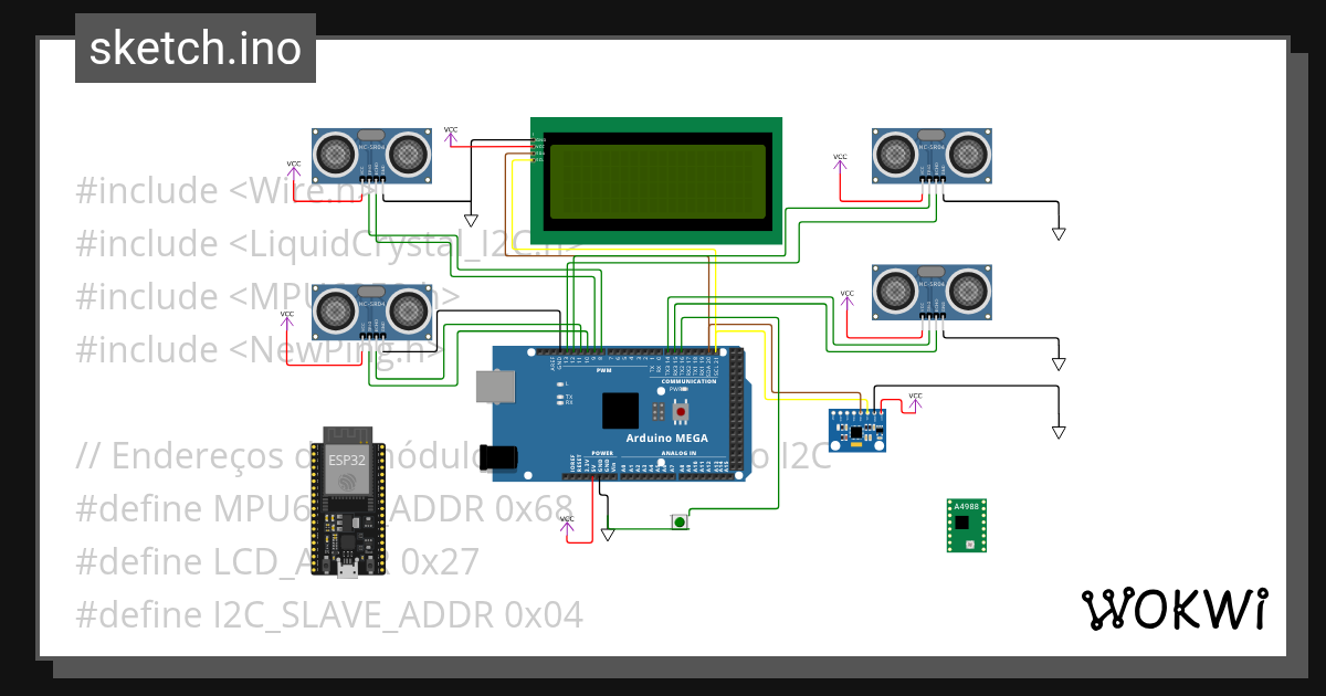 ROBÔ 1.0 - Wokwi ESP32, STM32, Arduino Simulator