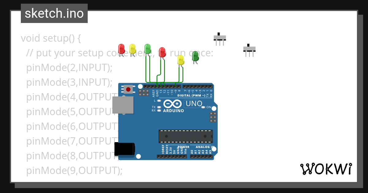 TRAFFIC LIGHT - Wokwi ESP32, STM32, Arduino Simulator