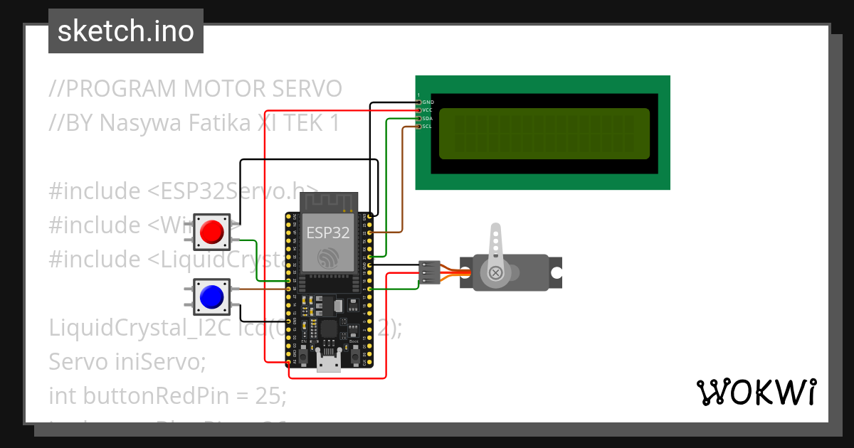 Project Motor Servo Wlcd Wokwi Esp32 Stm32 Arduino Simulator 