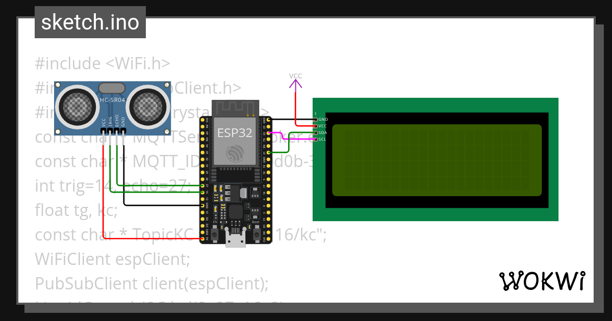 USONIC_MQTT - Wokwi ESP32, STM32, Arduino Simulator