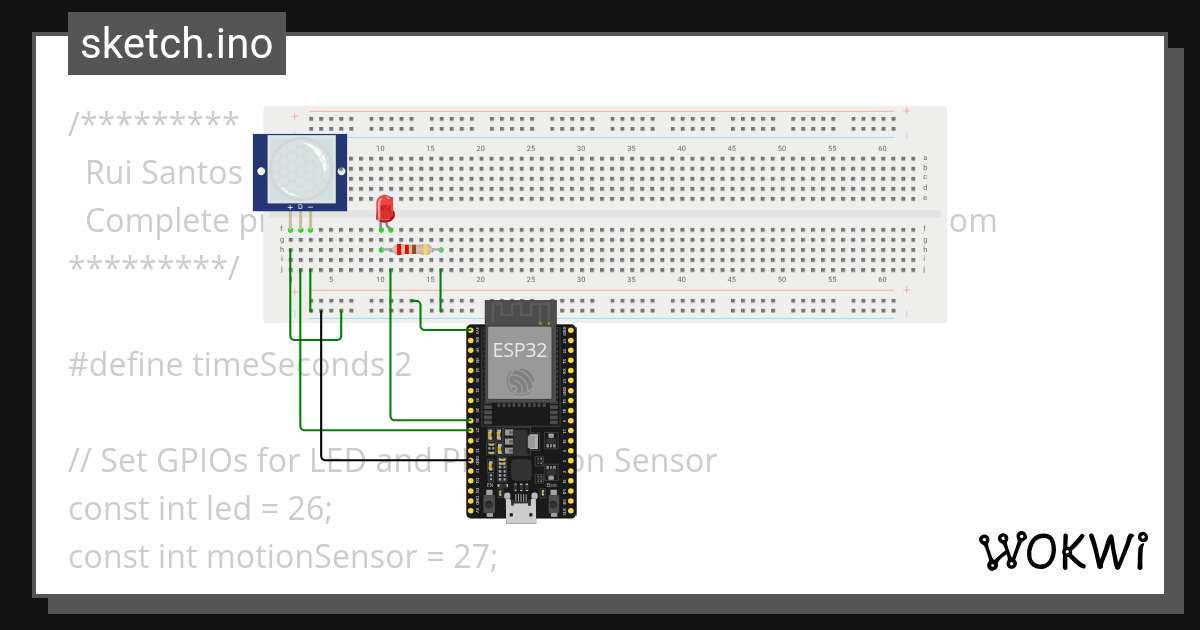 Motion Sensor - Wokwi ESP32, STM32, Arduino Simulator