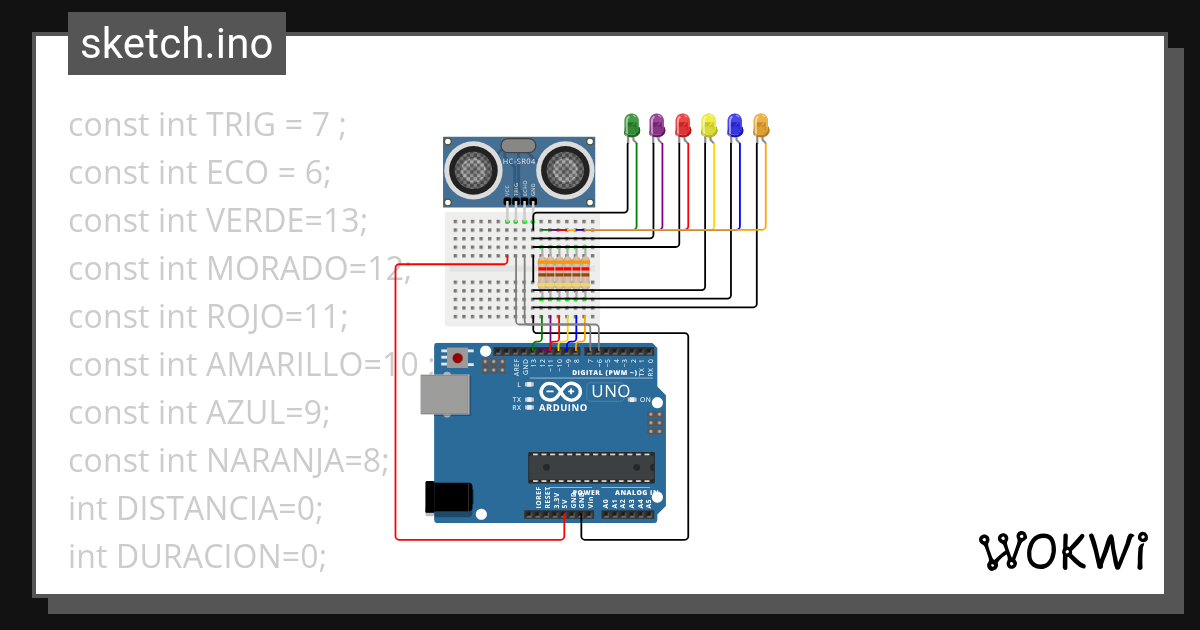 ULTRASONICO_LED - Wokwi ESP32, STM32, Arduino Simulator