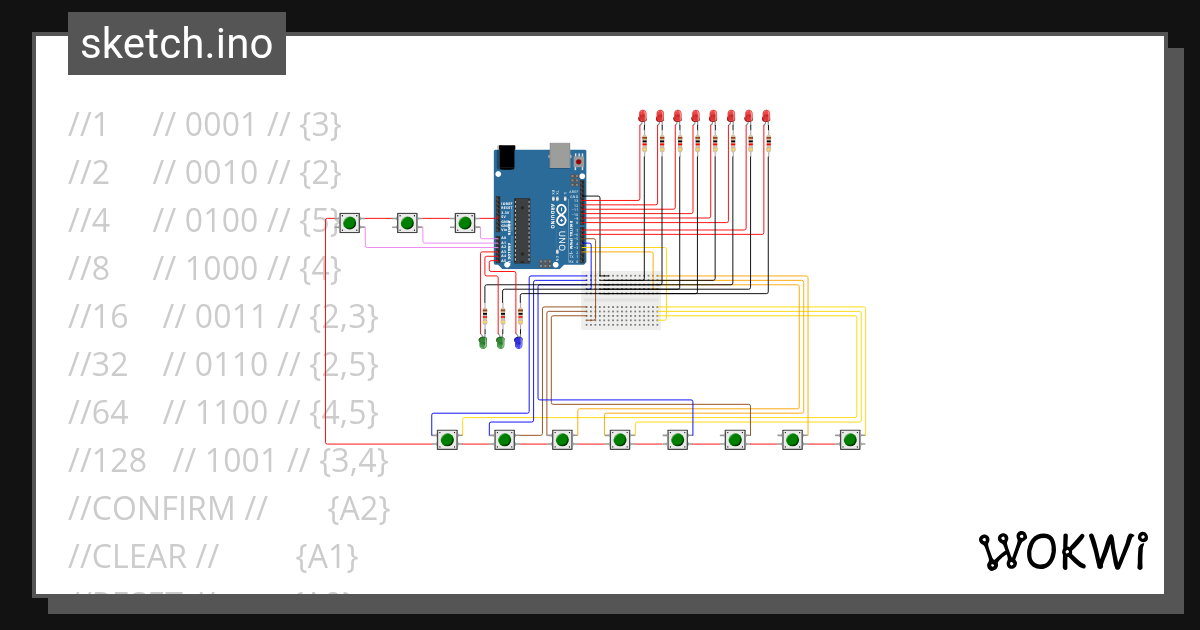 8 BIT ADDER - Wokwi ESP32, STM32, Arduino Simulator