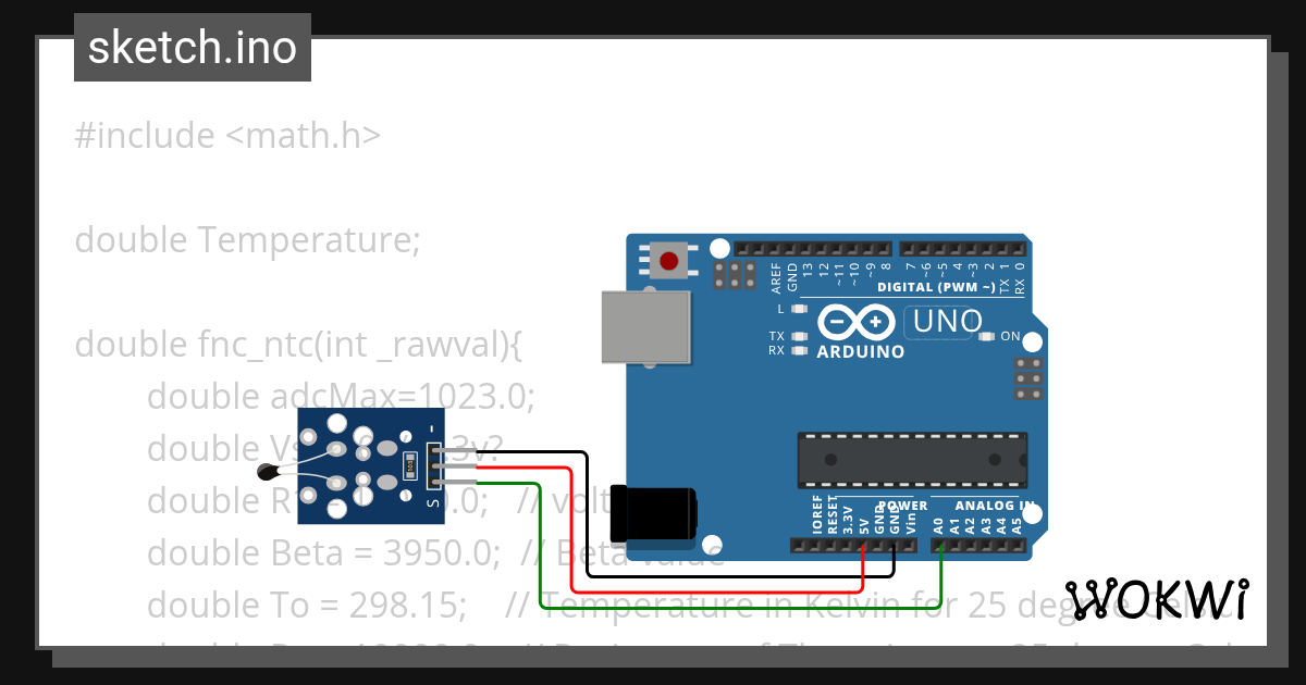 Ntc Temperature Sensor Wokwi Esp32 Stm32 Arduino Simulator 