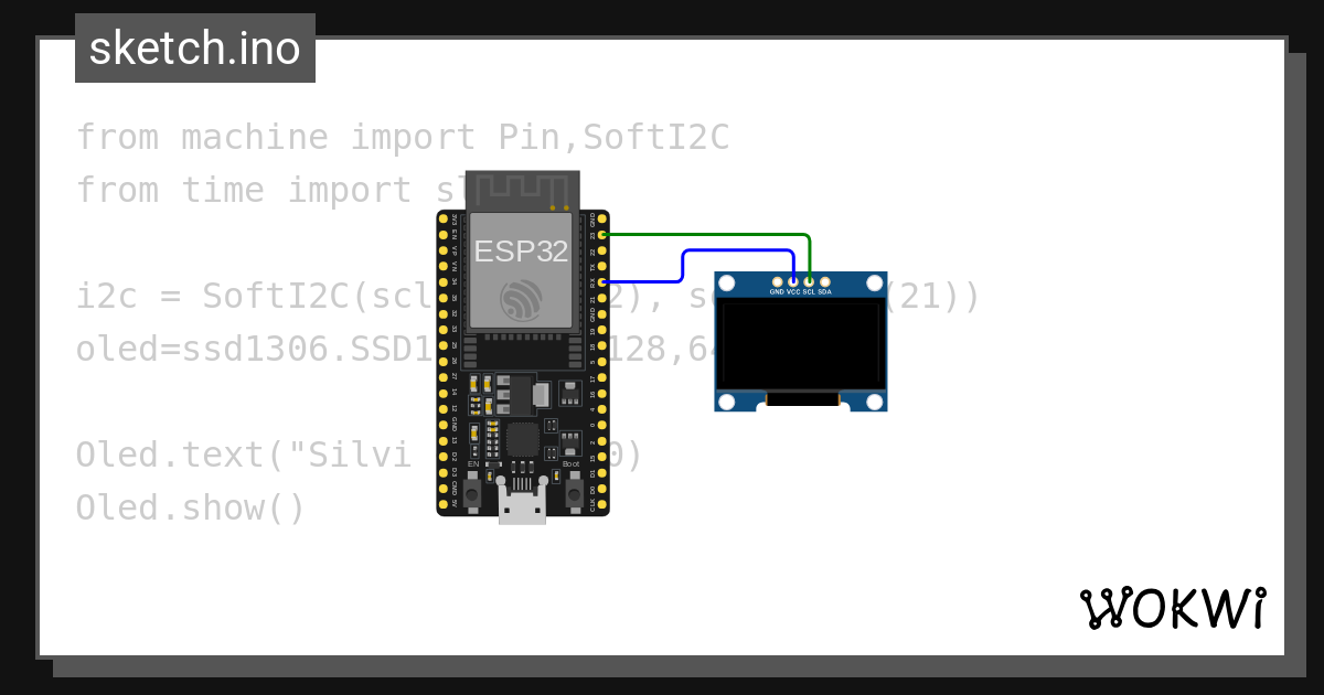 Pantalla Oled Wokwi Esp32 Stm32 Arduino Simulator 5297
