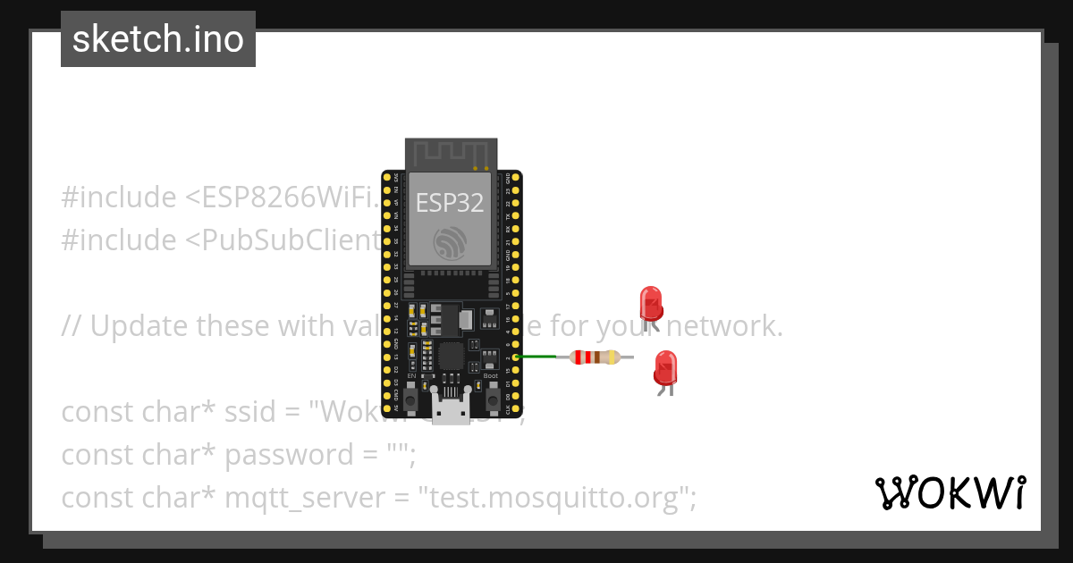 Wifi e MQTT - Wokwi ESP32, STM32, Arduino Simulator