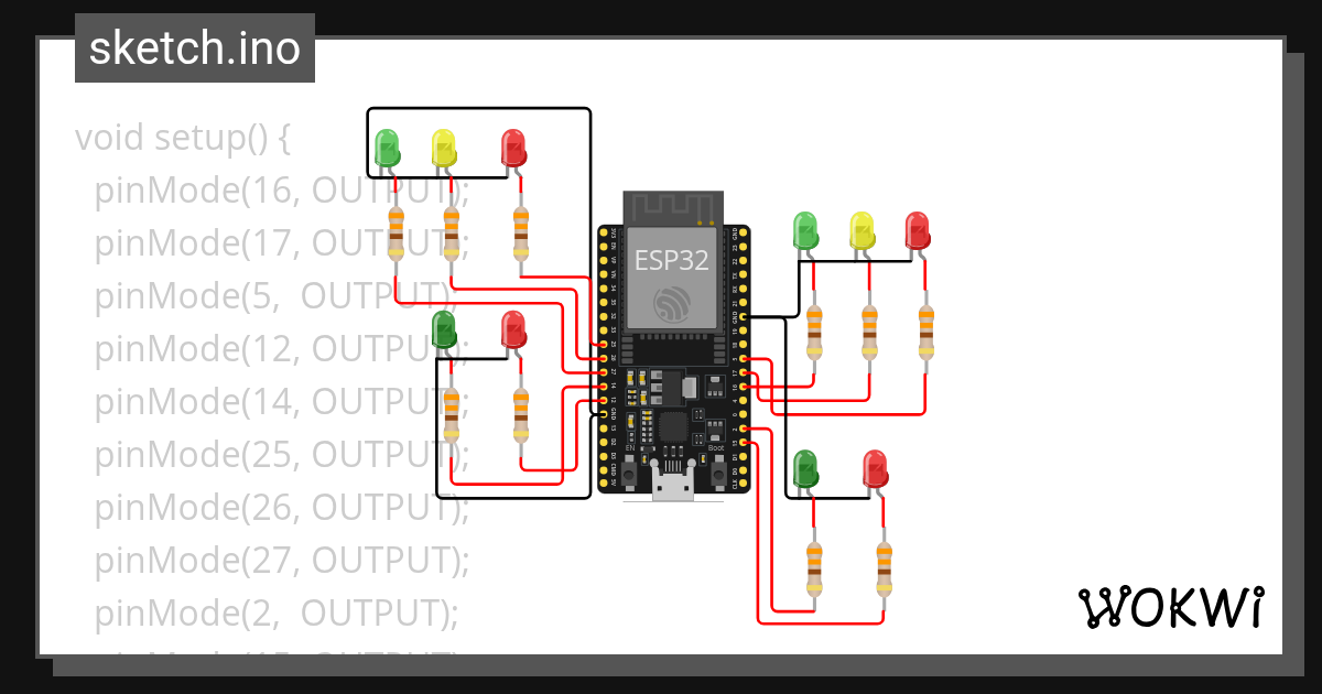 Semáforo - Wokwi ESP32, STM32, Arduino Simulator