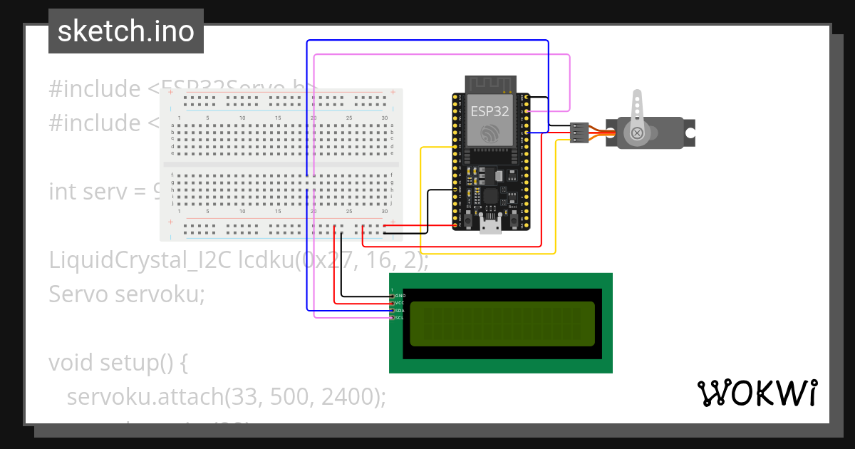 Servo Lcd Wokwi Esp32 Stm32 Arduino Simulator