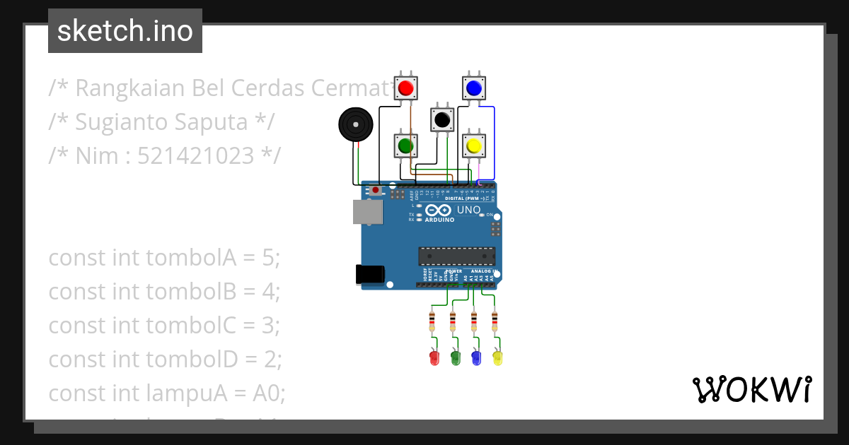 Irvan Budi Zaelani (2222105099) Bell Suara - Wokwi ESP32, STM32, Arduino Simulator