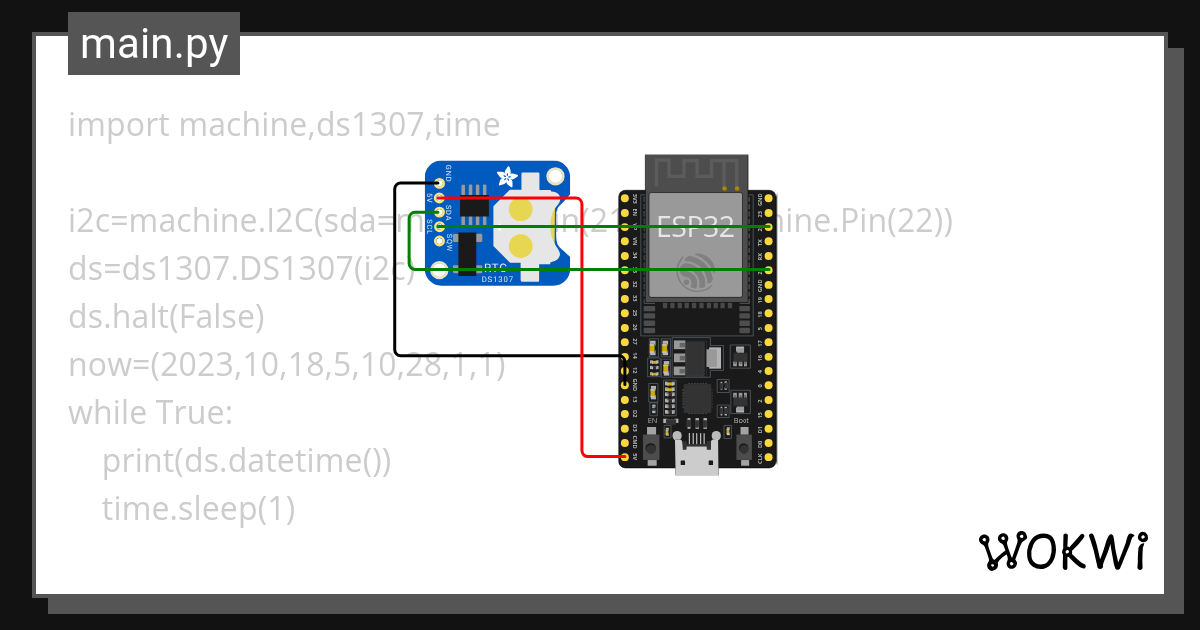 Interfacing of RTC with ESP 32 - Wokwi ESP32, STM32, Arduino Simulator Interfacing of RTC with ESP 32 - Wokwi ESP32, STM32, Arduino Simulator
