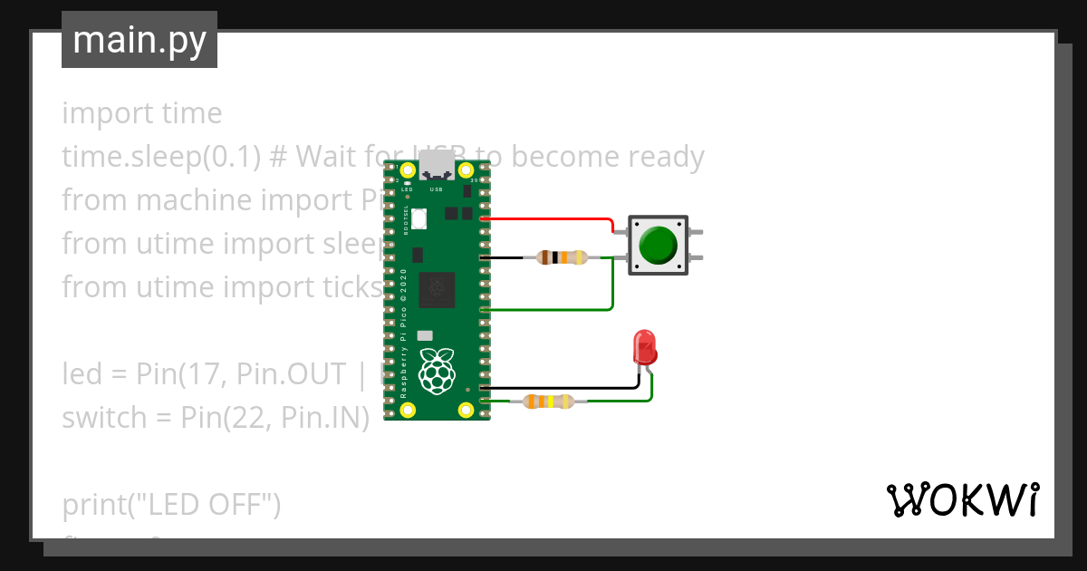 ButtonLED - Wokwi ESP32, STM32, Arduino Simulator