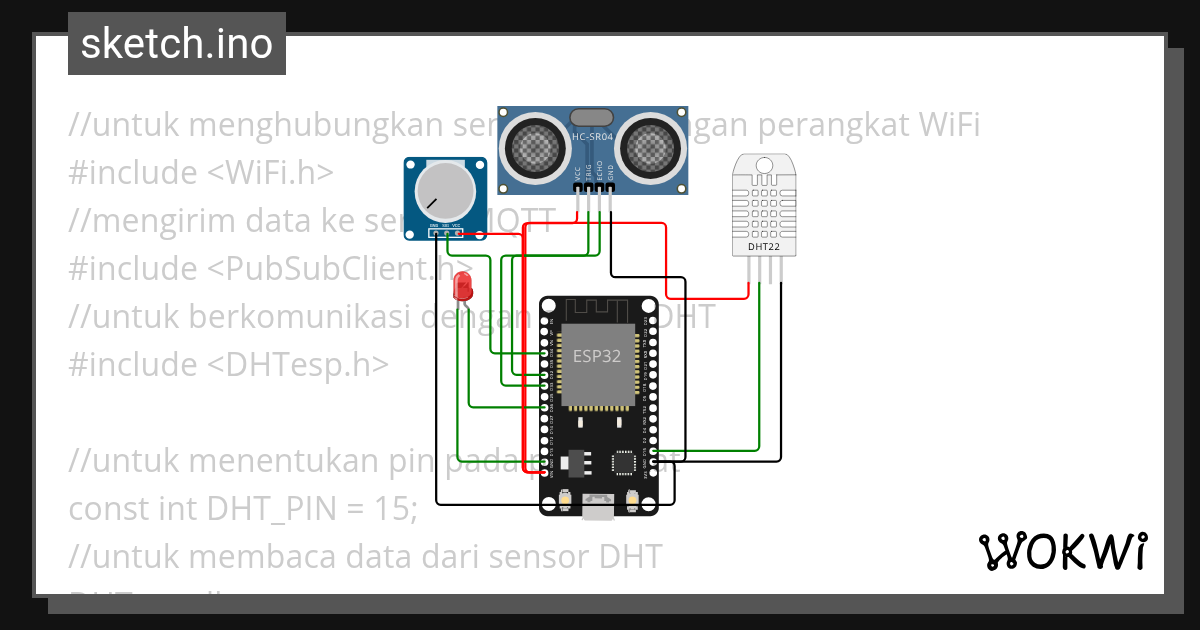 DHT+ESP32+MQTT - Wokwi ESP32, STM32, Arduino Simulator