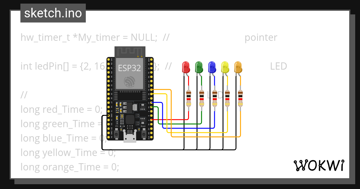 Ex - Wokwi ESP32, STM32, Arduino Simulator