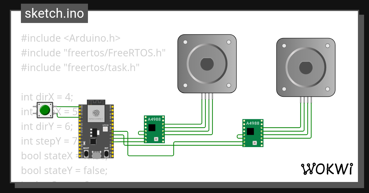 Actividad #3 Control Motores en MM - Wokwi ESP32, STM32, Arduino Simulator