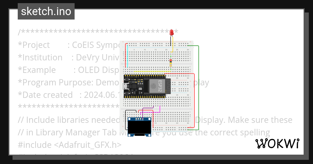 Example_OLED_CoEIS_Symposium - Wokwi ESP32, STM32, Arduino Simulator