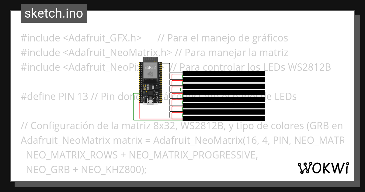 Panel8x8 Nuevo Wokwi Esp32 Stm32 Arduino Simulator 