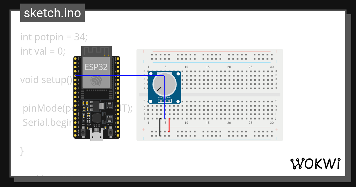 Potentiometer Wokwi Esp32 Stm32 Arduino Simulator 9881