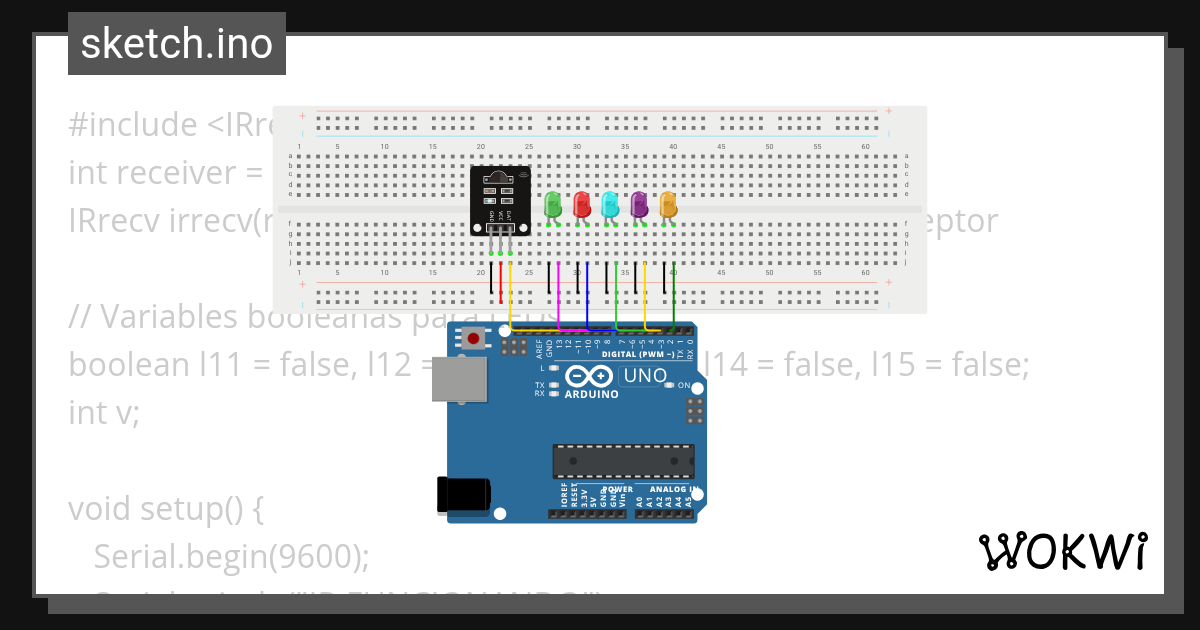 RECEPTOR INFRAROJO - Wokwi ESP32, STM32, Arduino Simulator