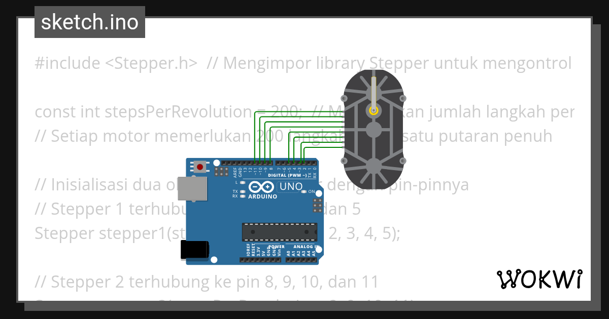 16 - biaxial stepper motor - praktikum 3 - Wokwi ESP32, STM32, Arduino Simulator