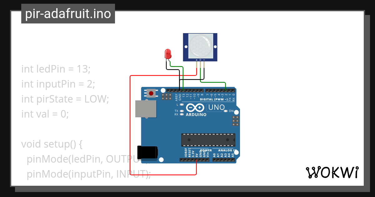 pir-adafruit.ino Copy - Wokwi ESP32, STM32, Arduino Simulator pir-adafruit.ino Copy - Wokwi ESP32, STM32, Arduino Simulator