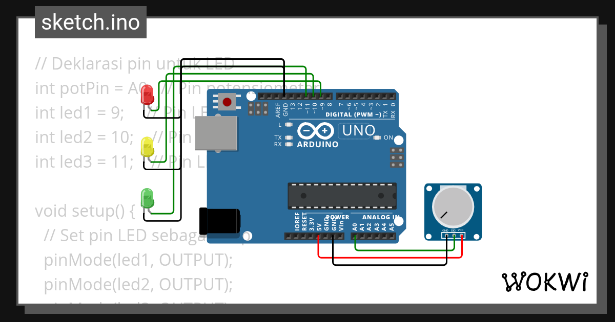 Mengatur kecerahan LED_Muhammad Aidil Azizi Nasir - Wokwi ESP32, STM32, Arduino Simulator