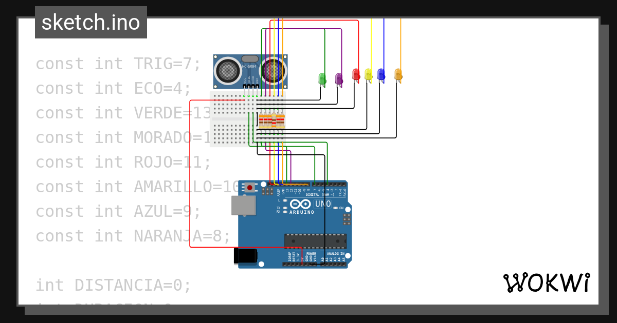 Ultrasonicoled Wokwi Esp32 Stm32 Arduino Simulator 7128