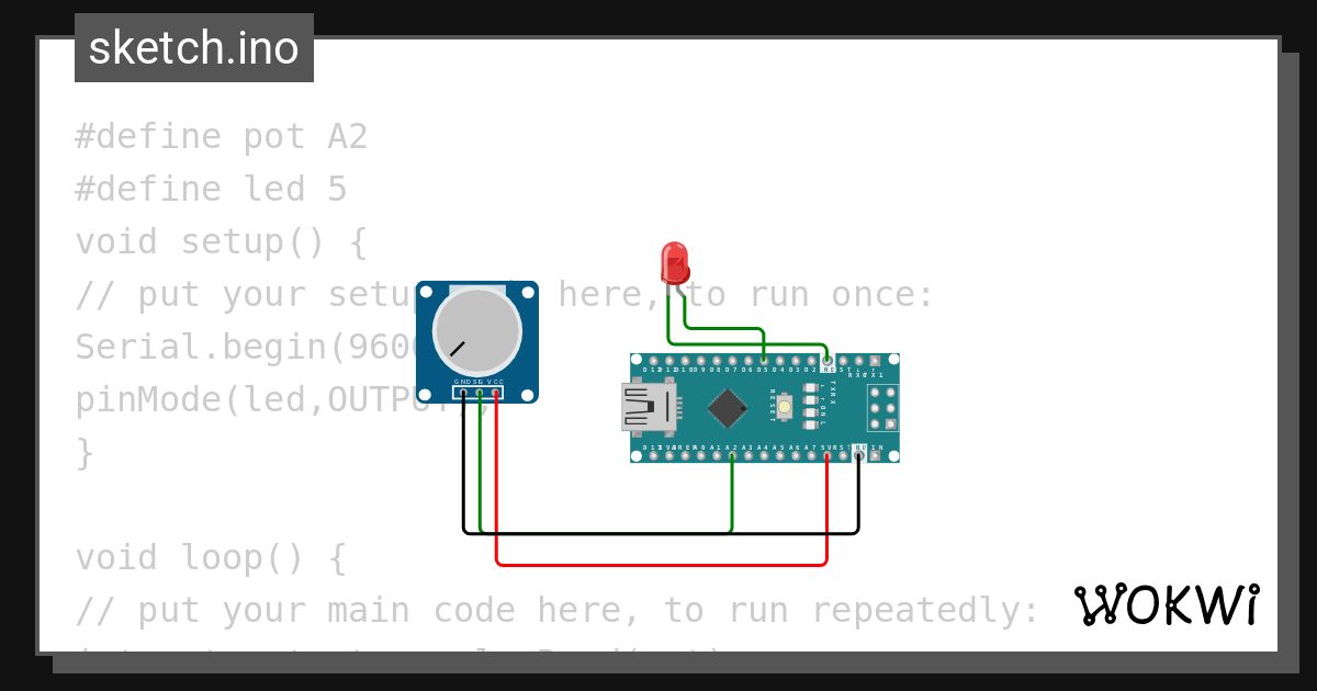 Led Intensity By Using Potientiometer Wokwi Esp32 Stm32 Arduino 7842