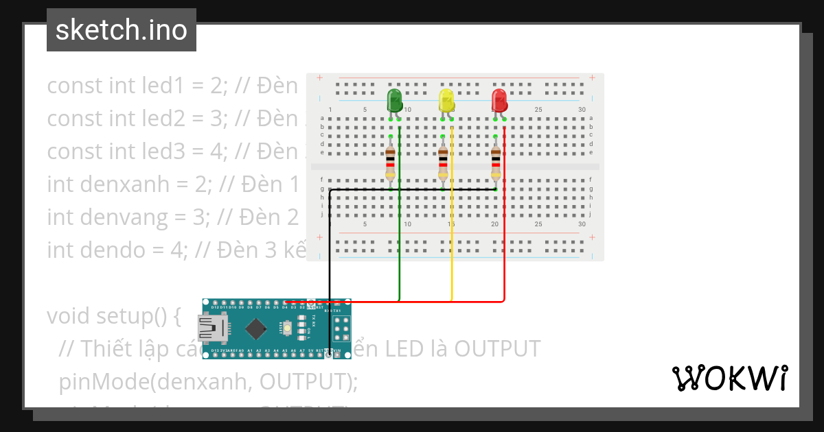 Traffic lights - Wokwi ESP32, STM32, Arduino Simulator