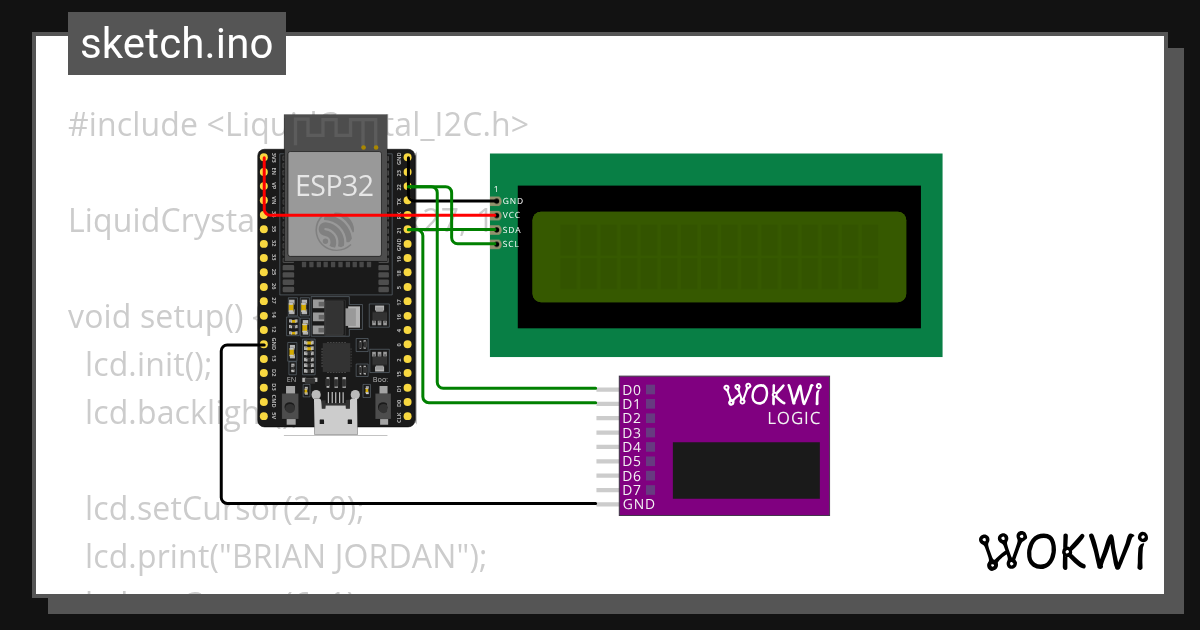 I2c Lcd Wokwi Esp32 Stm32 Arduino Simulator