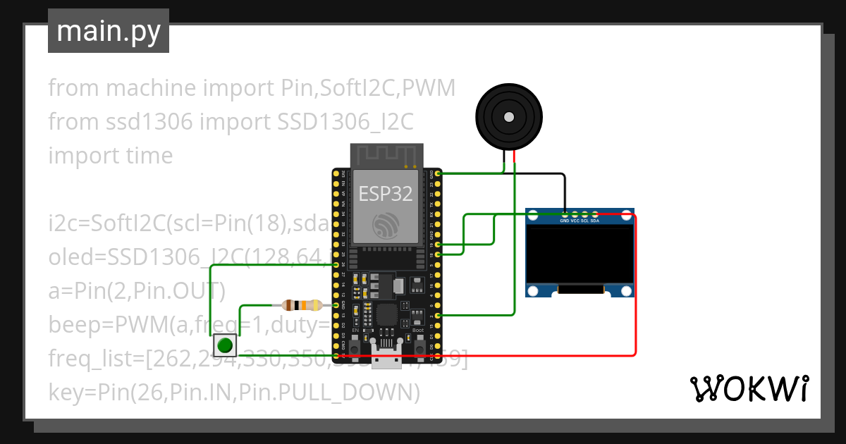 按键基础用法 邬京育常规作业 Wokwi Esp32 Stm32 Arduino Simulator