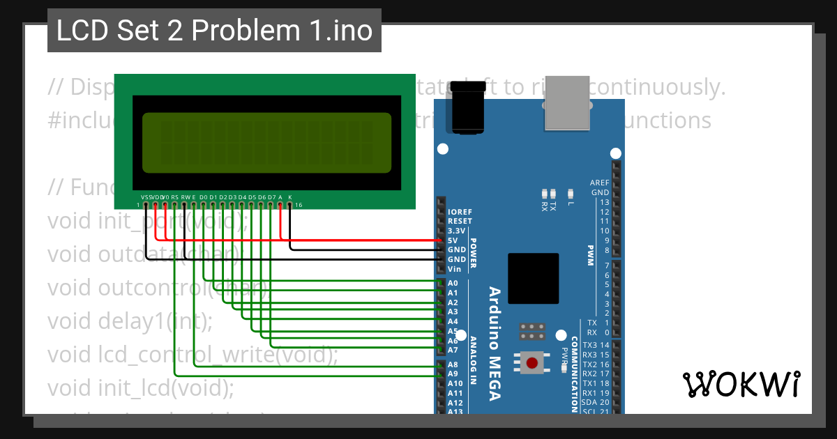 LCD Set 2 Problem 1 - Wokwi ESP32, STM32, Arduino Simulator