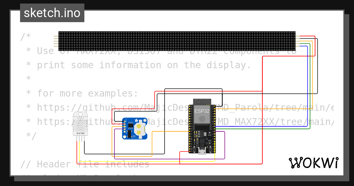 Max7219 Clock Esp32 Copy Wokwi Esp32 Stm32 Arduino Simulator 3141