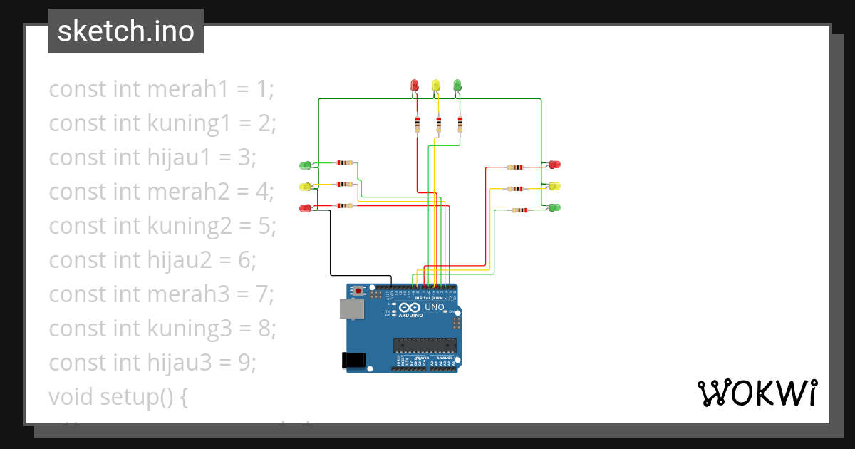 21MYUNUSMAULANA_TrafficLight3arah - Wokwi ESP32, STM32, Arduino Simulator