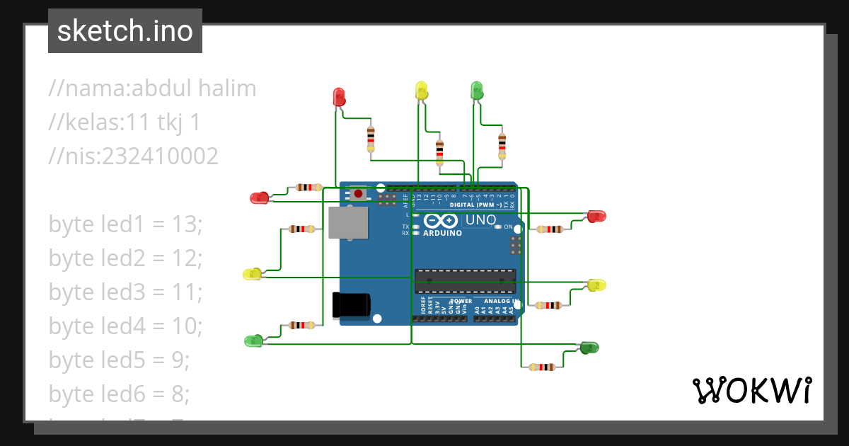 Lampu Merah Wokwi Esp32 Stm32 Arduino Simulator