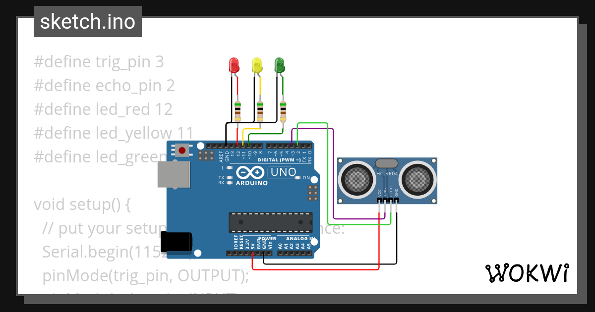 ALAN ULTRASONIC SENSOR semau aku - Wokwi ESP32, STM32, Arduino Simulator